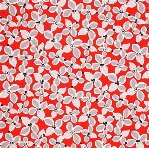 red Serafina flower fabric by Timeless Treasures caliente Fabric by ...