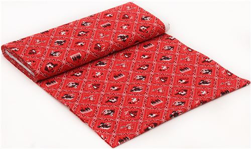 red cowboy ranch paisley pattern fabric by Robert Kaufman Fabric by ...