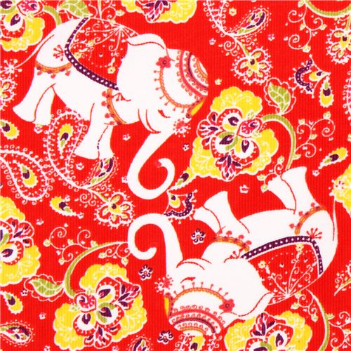 red elephant corduroy fabric Robert Kaufman Cool Cords Fabric by Robert ...