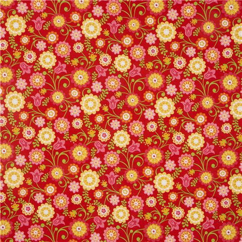red flower fabric from the USA by Riley Blake Fabric by Riley Blake ...