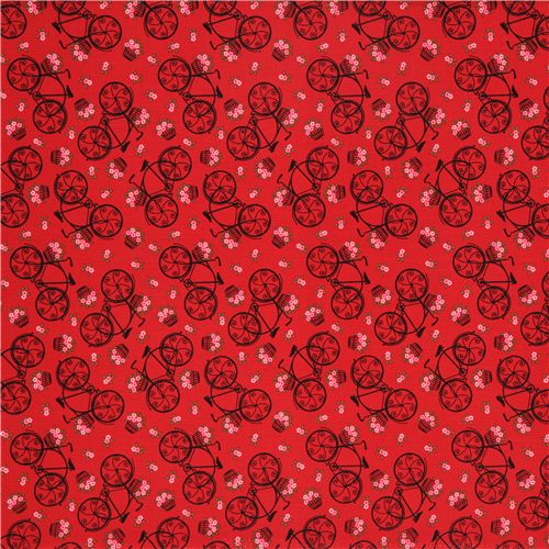 red romantic bike fabric by Timeless Treasures Fabric by Timeless ...