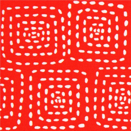 red square pattern fabric by Michael Miller from the USA Fabric by ...