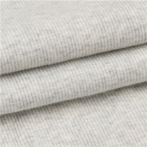 ribbed cuffing tubular knit fabric in light grey - modeS4u