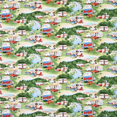 summer caravan trailer camping fabric Vintage Trailers Elizabeth's ...