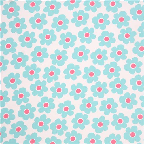 super wide flower fabric white 'Azure' Robert Kaufman USA Fabric by ...
