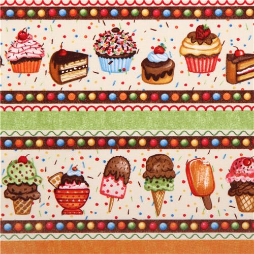 sweets stripes fabric Sweet Treats Quilting Treasures Fabric by ...