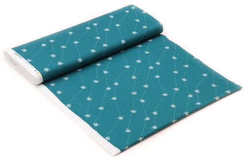 teal green Kokka white dot insect fabric Fabric by Kokka - modes4u