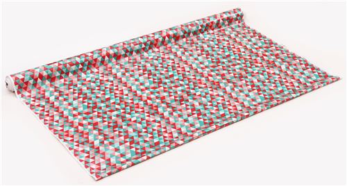 teal-pink triangle laminate fabric Riley Blake Fabric by Riley Blake ...