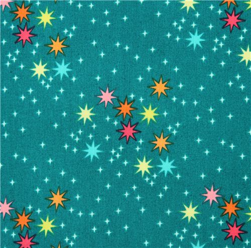teal star color fabric by Michael Miller USA Fabric by Michael Miller ...