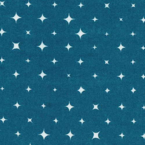 teal with white star Cloud 9 organic cotton fabric We Are All Stars ...