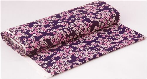 textured purple pink sakura japanese kimono fabric by Kokka - modeS4u