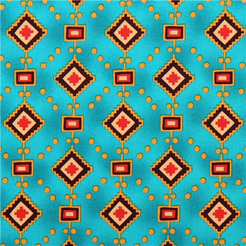 turquoise Diamonds & Dots geo pint fabric Michael Miller Painted Desert ...
