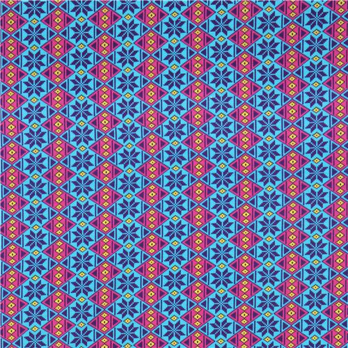 turquoise argyle pattern Michael Miller interlock fabric Fabric by ...