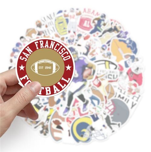 unique american football designs sports 50 diecut sticker pack - modes4u