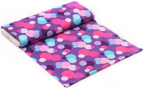 violet purple circle pattern fabric colourful lights by Michael Miller ...