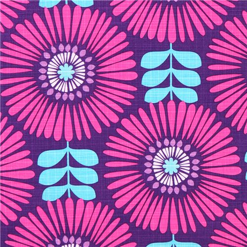 violet purple flower pattern fabric Princess by Michael Miller Fabric ...