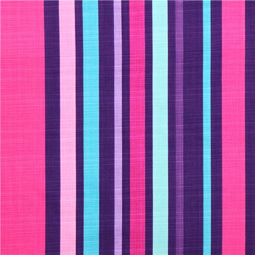 violet purple stripe fabric colorful Clementine Michael Miller Fabric ...