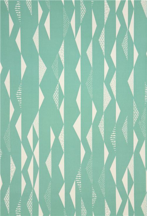 turquoise pennant triangle organic fabric Cloud 9 Koi Canvas Fabric by ...