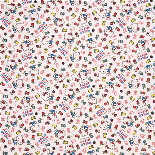 white Hello Kitty oxford fabric tulip flower by Sanrio from Japan ...