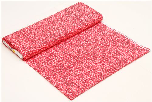 white Michael Miller fabric with red ribbon Fabric by Michael Miller ...