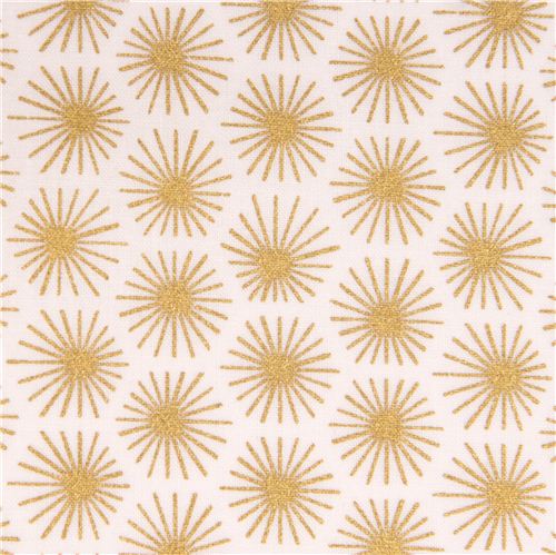 white 'Morn's Rays' sun ray glitter Cloud 9 organic cotton fabric ...