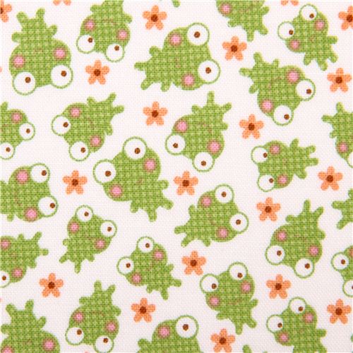 white Riley Blake frog animal fabric 'Sweet Frogs' Fabric by Riley ...