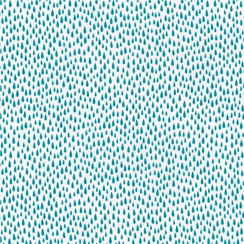 white Robert Kaufman turquoise raindrop fabric Fabric by Robert Kaufman ...