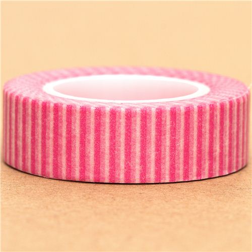 White Washi Masking Tape Deco Tape Pink Stripes Washi Masking Tapes Deco Tapes Stationery