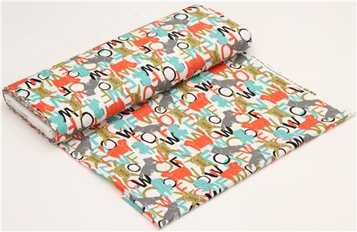 white dog animal fabric Michael Miller Woof Fabric by Michael Miller ...