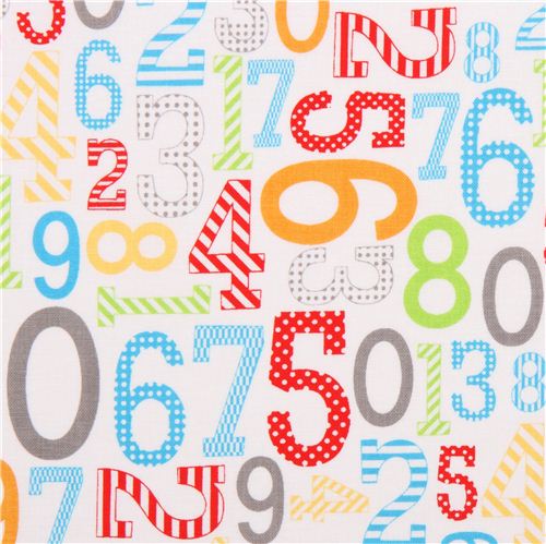 white figure number fabric Riley Blake Surprise Fabric by Riley Blake ...