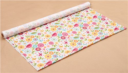 white flower bird butterfly laminate fabric Riley Blake Fabric by Riley ...