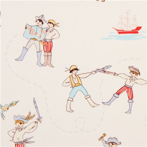white maritime pirate fabric by Michael Miller USA Fabric by Michael ...
