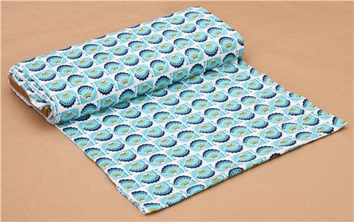 white monaluna geo peacock organic stretch knit fabric Preen Knit ...