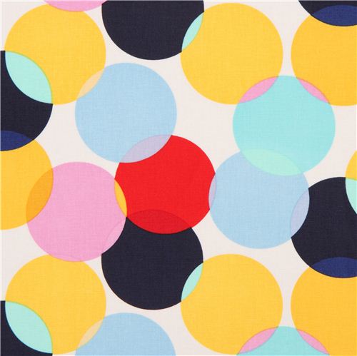 white polka big colorful dot fabric by Michael Miller Fabric by Michael ...