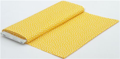 white polka dots on sunny yellow cotton fabric by Robert Kaufman - modeS4u