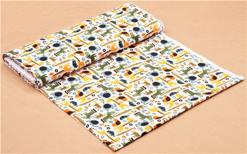 white zebra giraffe jungle animal fabric Timeless Treasures Fabric by ...