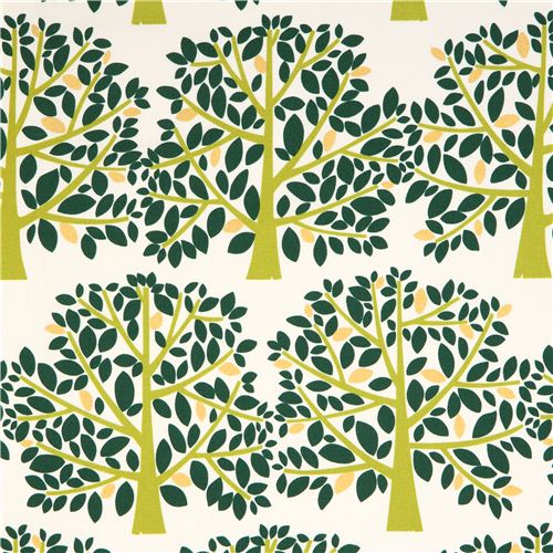 wide Japanese tree oxford fabric with gold from Japan Fabric by ...