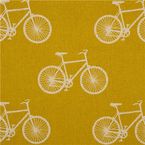 yellow echino bike laminate fabric cycling Fabric by Echino Fabrics ...