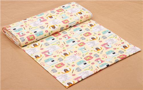 yellow kitchen baking recipe fabric by Timeless Treasures Fabric by ...
