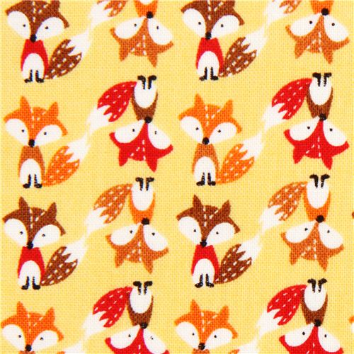 yellow mini fox fabric by Timeless Treasures Fabric by Timeless ...